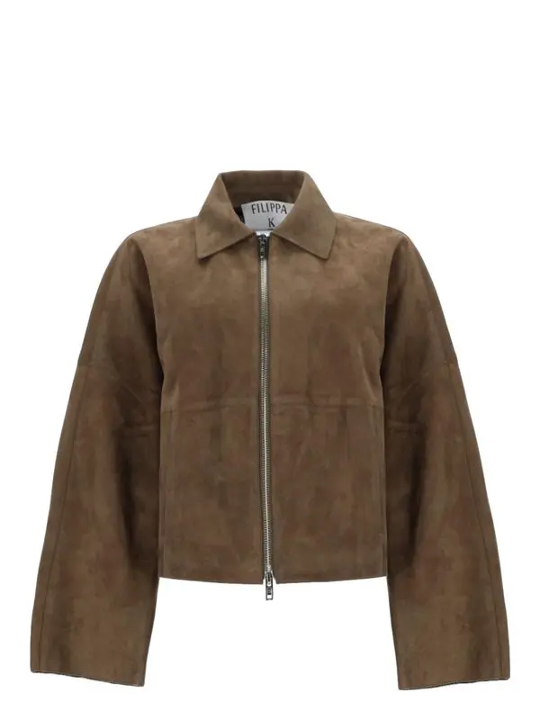 Filippa K Oversized Zip-up Jacket - Brown