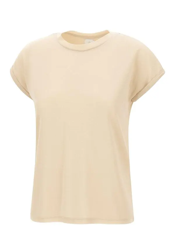 Eleventy Metallic Crew-neck T-shirt - Beige