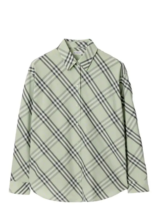 Burberry Long Sleeve Checked Shirt - Gray