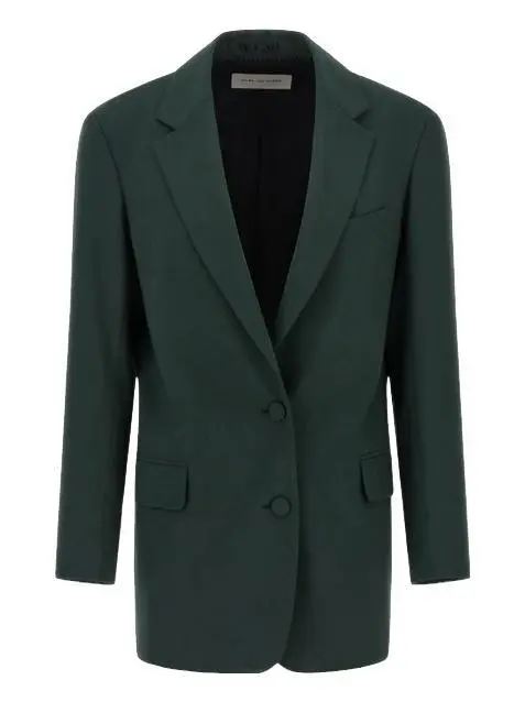 Dries Van Noten Single Breasted Blazer With Peak Lapels - Green