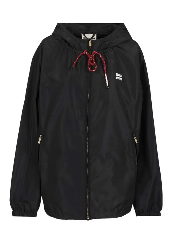 Miu Miu Lightweight Hooded Zip Jacket - Blue