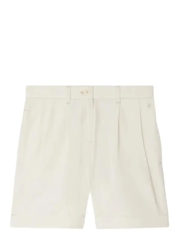 Bonpoint Lindsey Pleated Turn-up Hem Shorts - Milk White