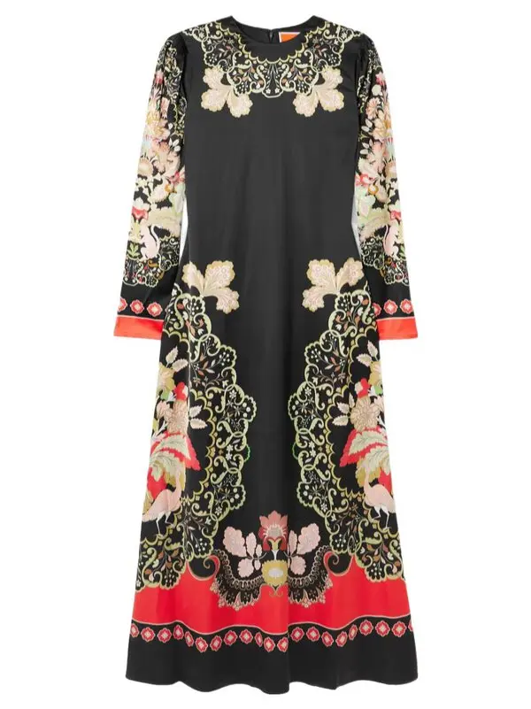 La DoubleJ Clingy Swing Long Sleeve Maxi Dress - Black