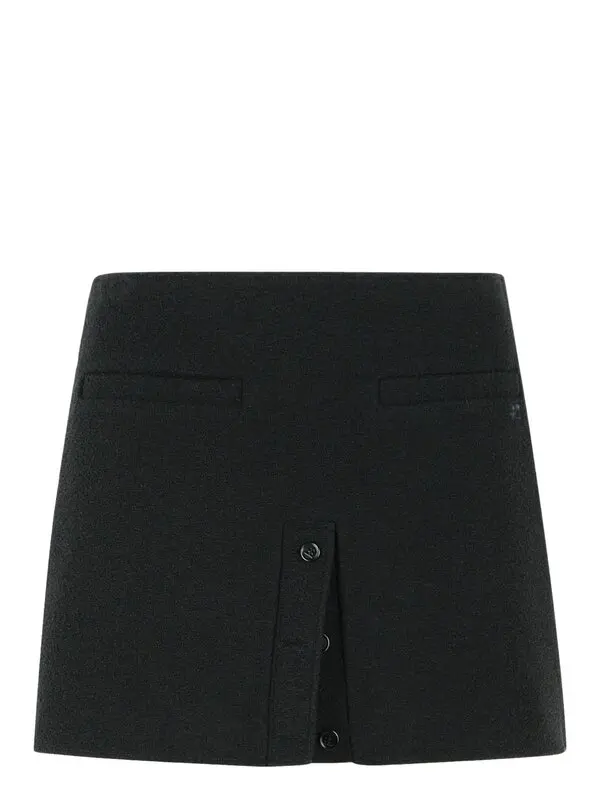 COURREGES Buttoned Tweed Mini Skirt - Black