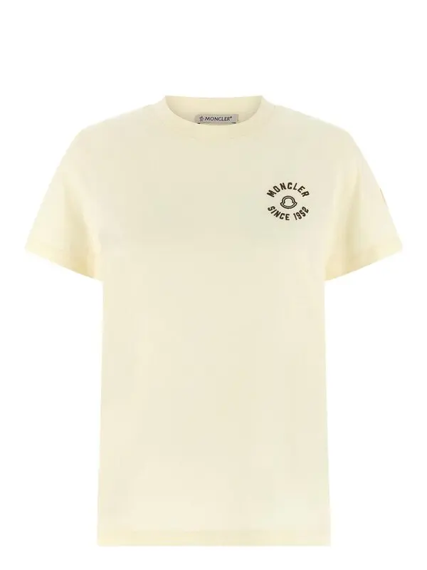 Moncler Logo Patch Crewneck T-shirt - Natural