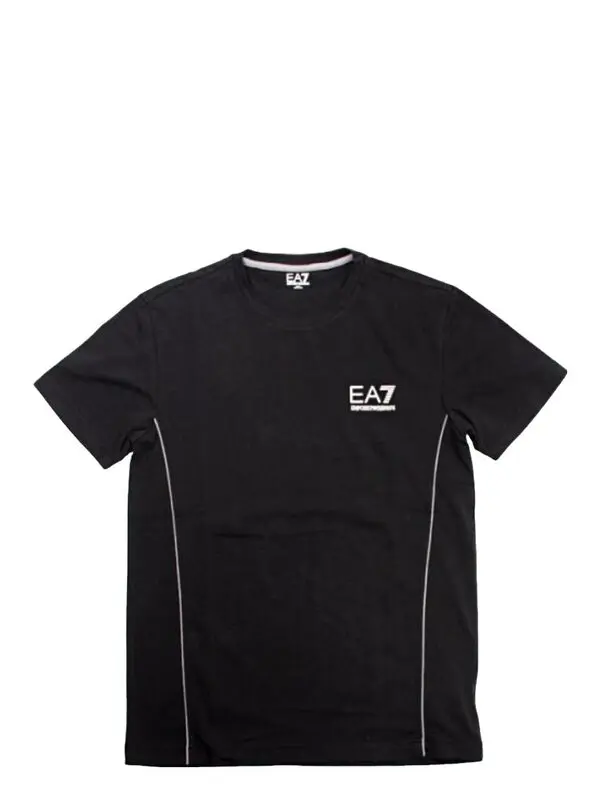 EA7 Logo Round-neck T-shirt - Black
