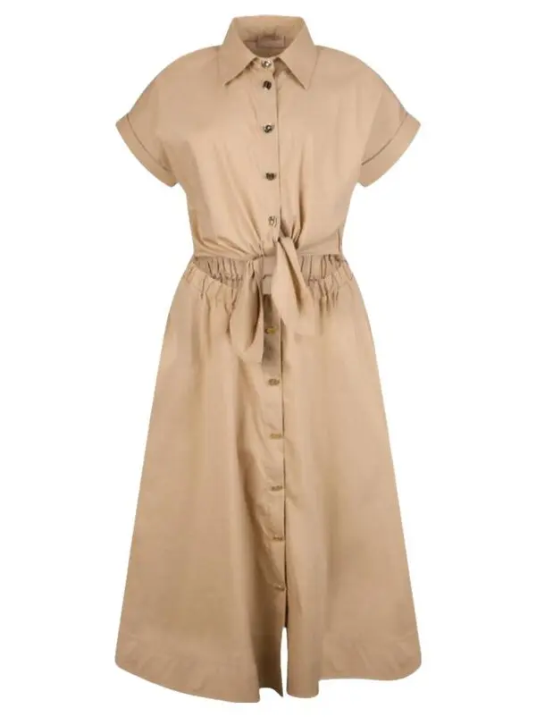 Liu Jo Belted Shirt Dress - Cappuccino