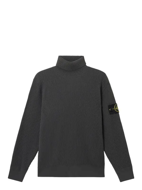 Stone Island Ribbed Turtleneck Jumper - Leaden