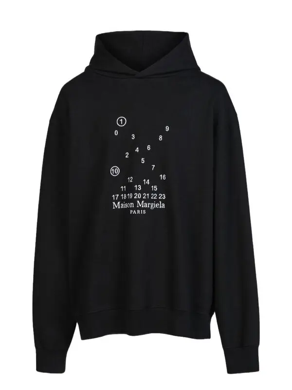 MAISON MARGIELA Logo Print Hoodie - Black