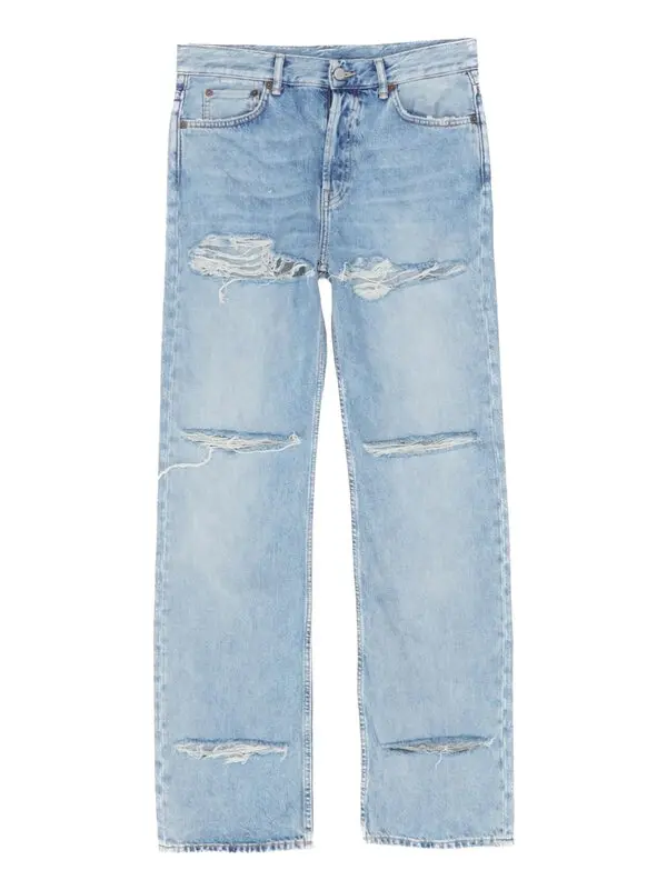 Acne Studios Logo-patch Distressed Jeans - Light Blue