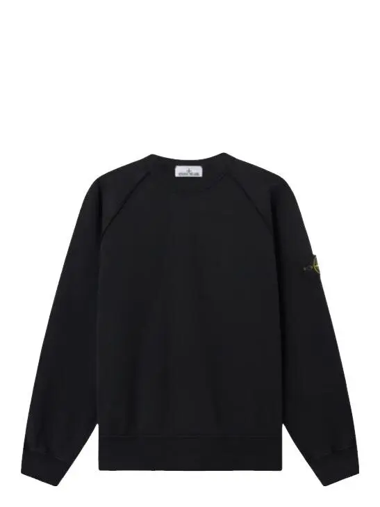 Stone Island Logo Patch Crewneck Sweater - Black