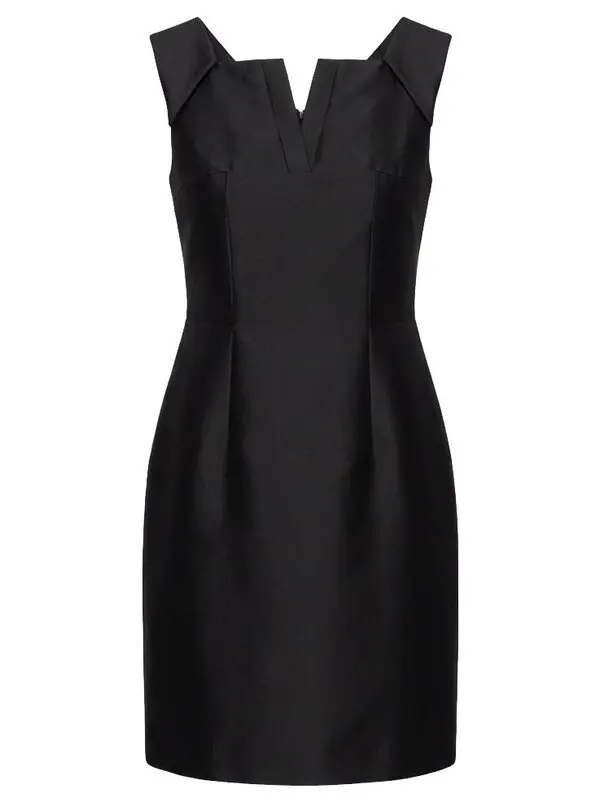 SHUSHU/TONG V-neck Twill Dress - Black