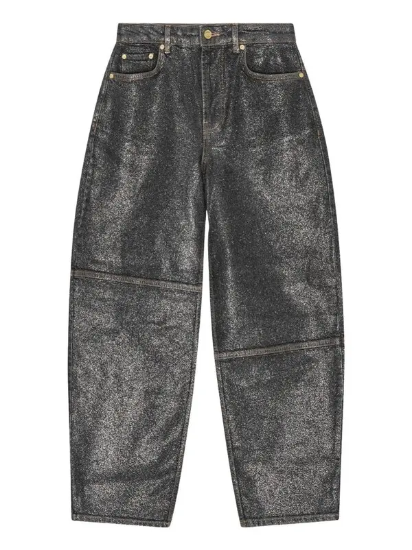 GANNI Shimmery Foil Star Jeans - Black