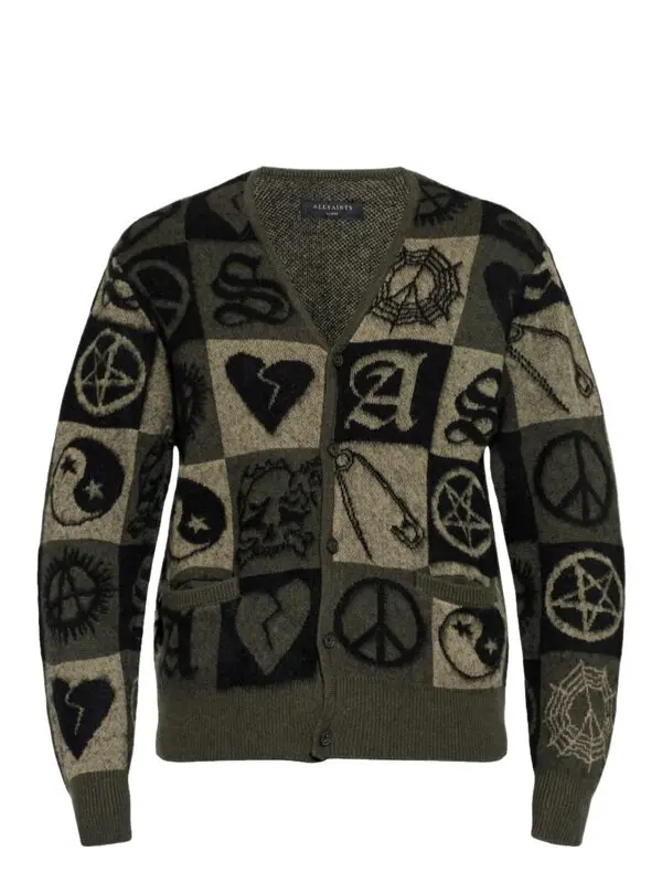 ALLSAINTS Travis Intarsia Cardigan - Black