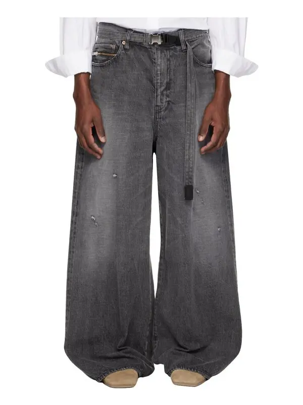 Sacai Wide-leg Jeans - Black