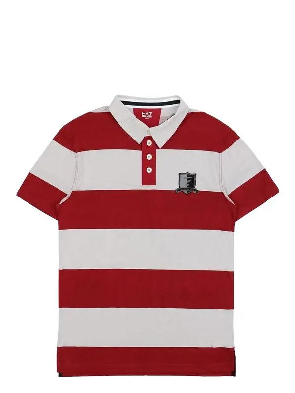 EA7 Logo Patch Polo Shirt - Red