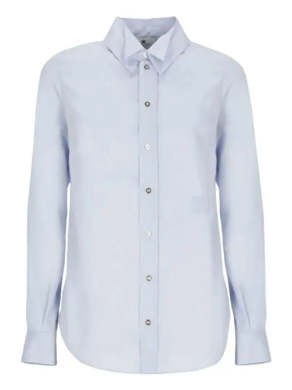 Elisabetta Franchi Embroidered Logo Shirt - Light Blue