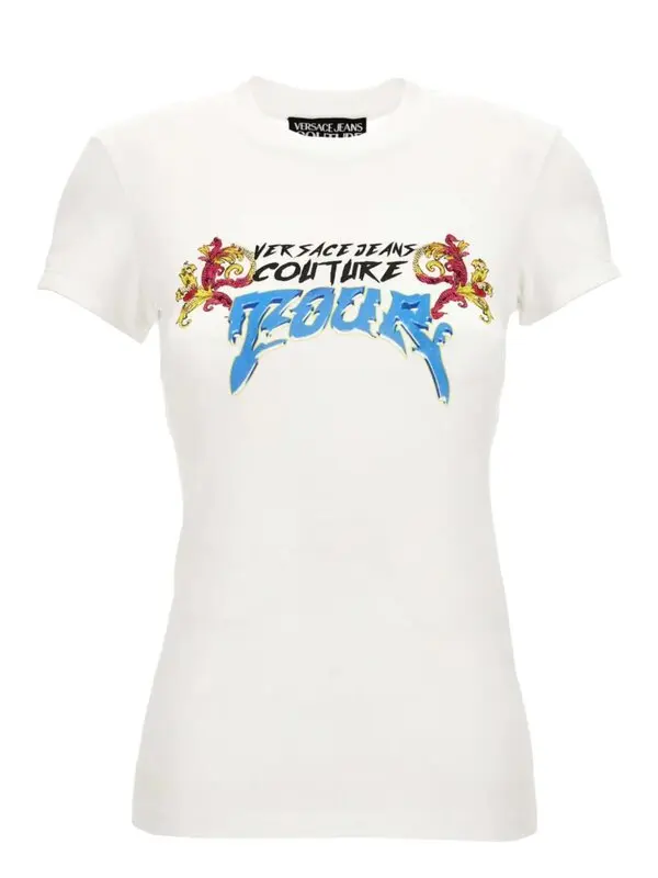 Versace Graphic Print Crewneck T-shirt - White