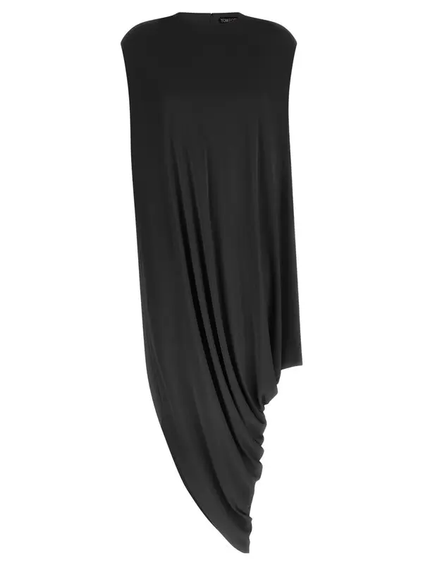 TOM FORD Asymmetric Draped Mini Dress - Black