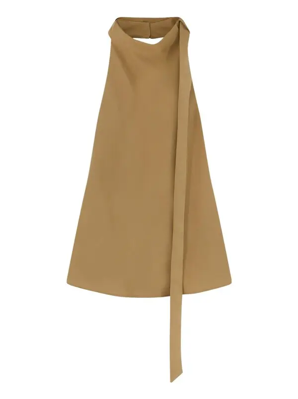 ALYSI Back Bow Sleeveless Top - Brown