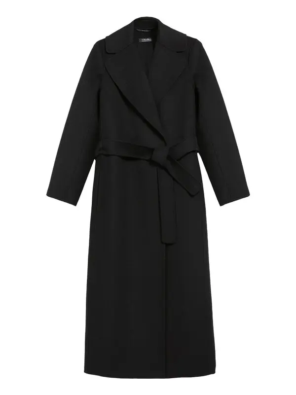 Max Mara Wool Broadcloth Robe Coat - Black