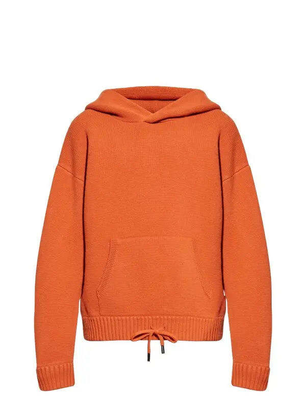 Dsquared2 Long Sleeved Knitted Hoodie With Drawstring Hem - Red