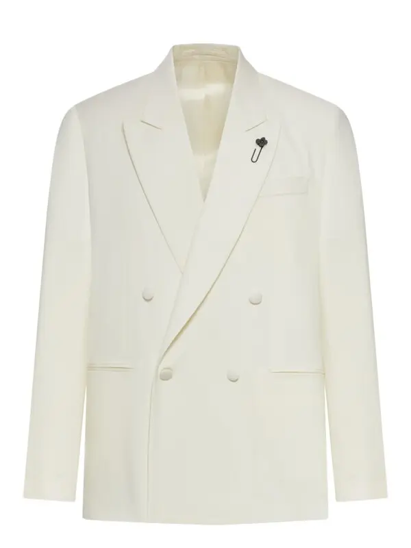 LARDINI Double-breasted Jacket - White