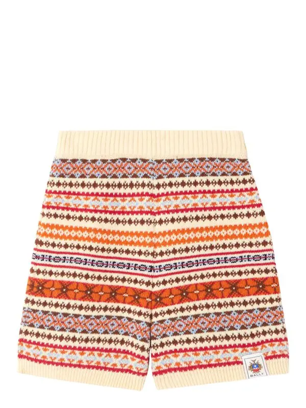 Bally Jacquard Knit Wool Shorts - Nude