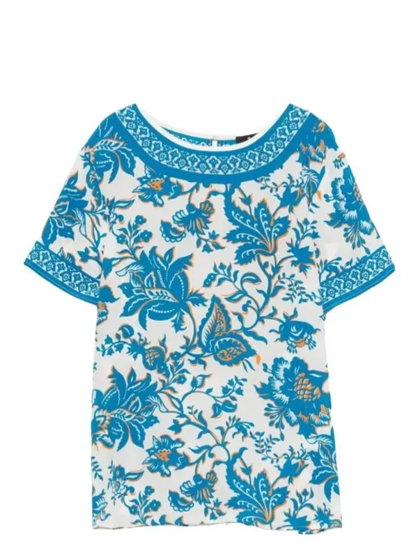 Etro Pattern-printed Short-sleeved Top - Blue