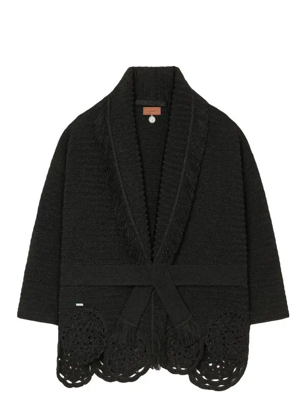 Alanui Island Memories Belted Cardigan - Black