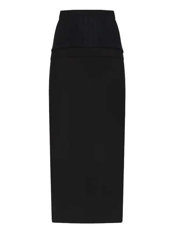 Attico Midi Jersey Skirt - Black