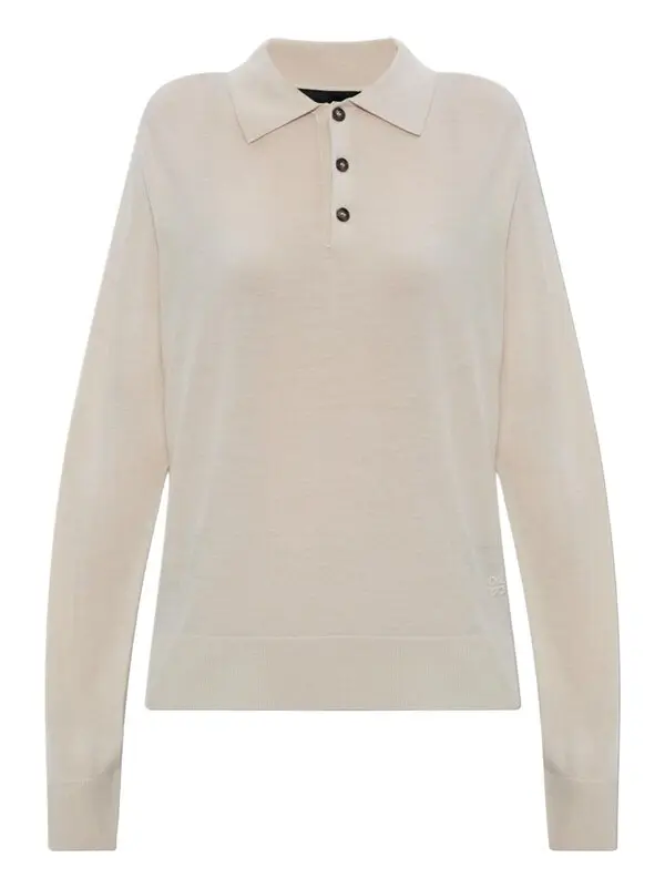 Dsquared2 Long-sleeved Knitted Polo Shirt - Nude