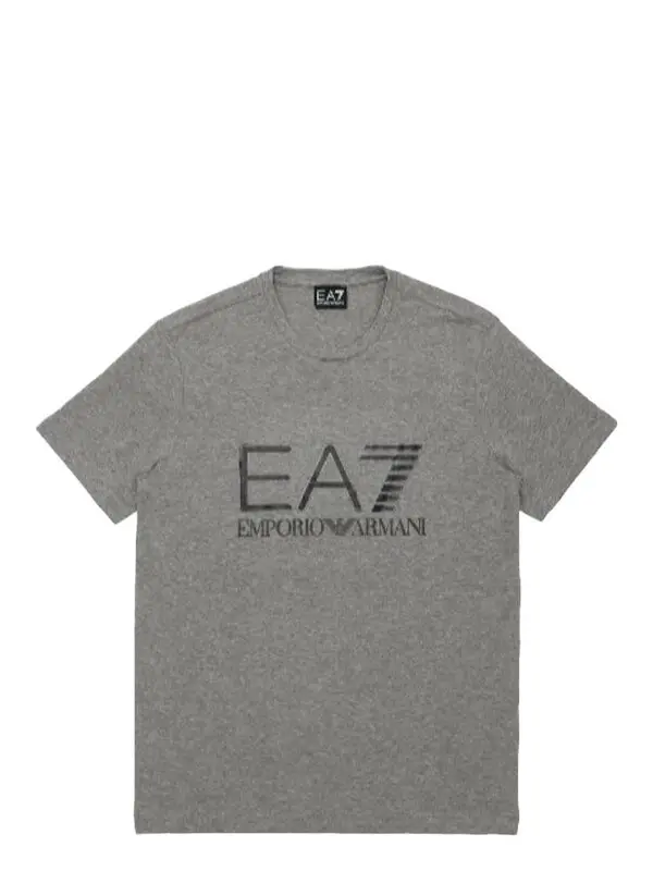 EA7 Logo T-shirt With Round Neck - Gray