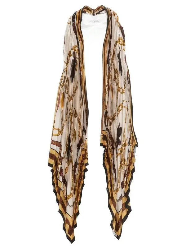 Acne Studios Faux Two-piece Shirt Dress With Pleated Scarf Detail - White
