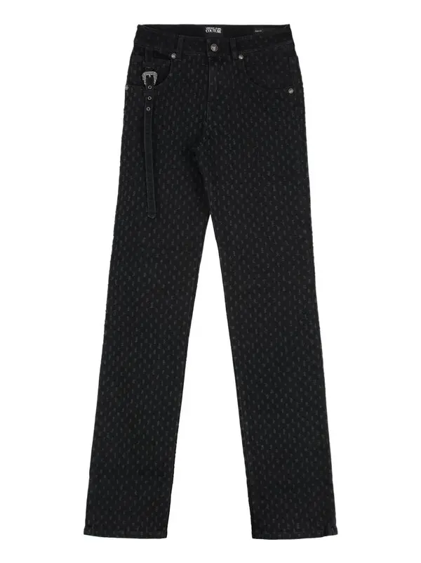 Versace High Rise Slim Fit Jeans - Black