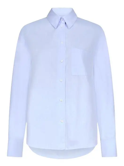 Loulou De Saison Oversized Cotton Poplin Shirt - Blue