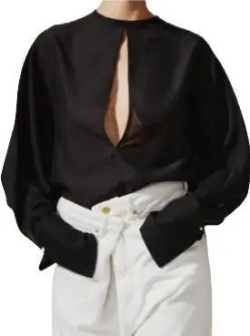 DARKPARK Asymmetric Semi-sheer Shirt - Black