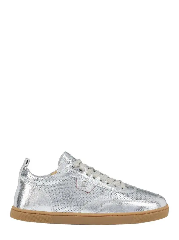 CHRISTIAN LOUBOUTIN Perforated Leather Trainers - Silver