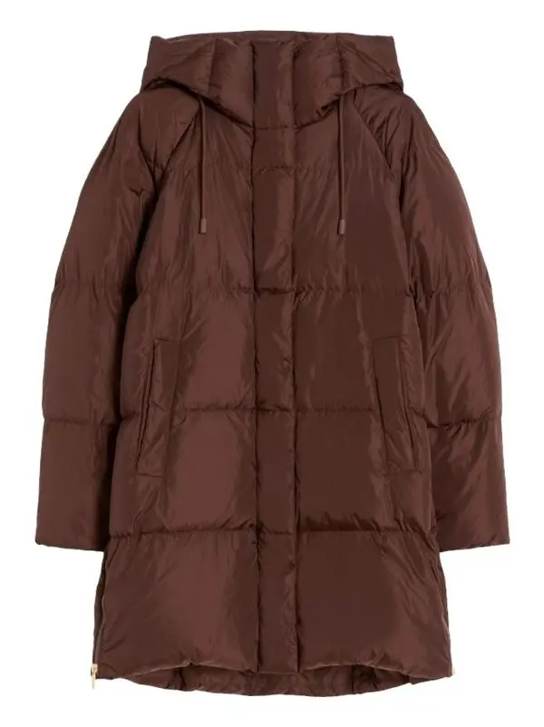 Max Mara Long-sleeved Padded Jacket With Hood - Wine Red