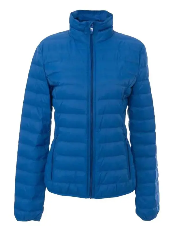 Emporio Armani Logo Detail Quilted Down Jacket - Blue