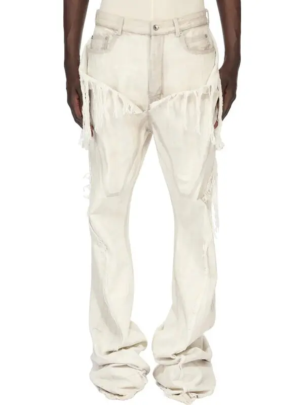 Rick Owens Slivered Bootcut Jeans - Milk Wash