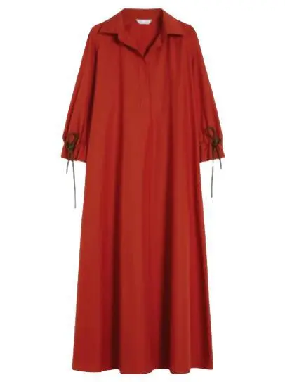 Max Mara V-neck Midi Dress - Red