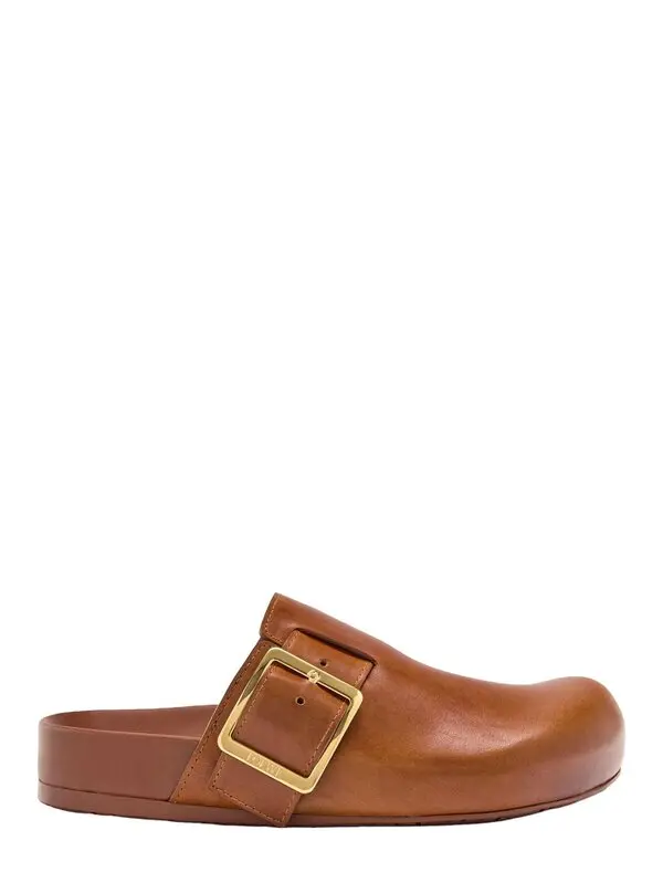 Loewe Ease Buckle Mule In Vegetable-tanned Calfskin - Rust