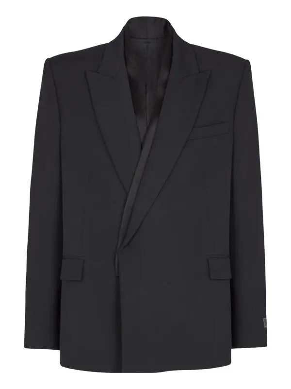 Balmain Grain De Poudre 1-button Jacket - Black