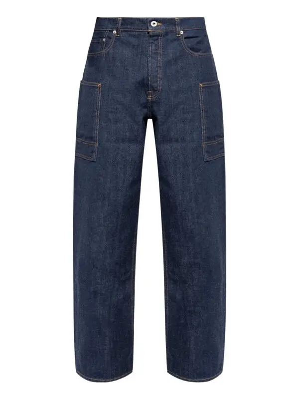 Kenzo Logo Patch Jeans - Navy Blue