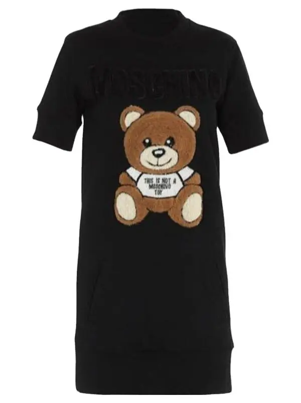 Moschino Teddy Bear Embroidered Dress - Black