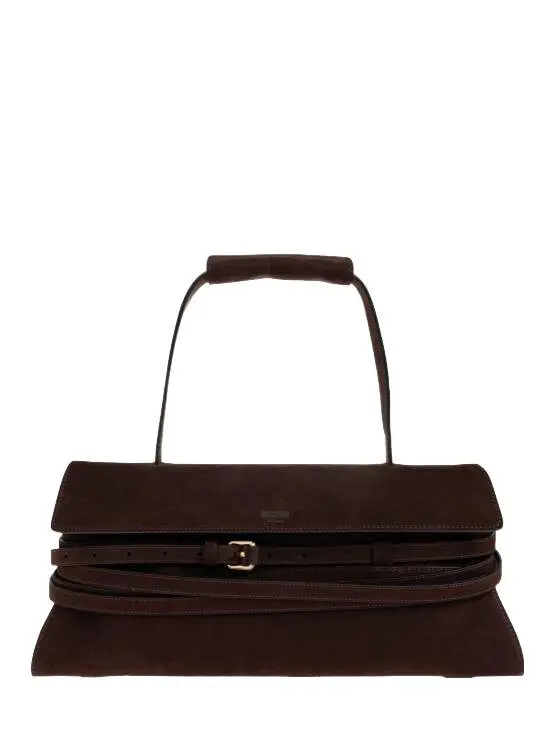 Moschino Flap Handbag With Decorative Strap - Brown