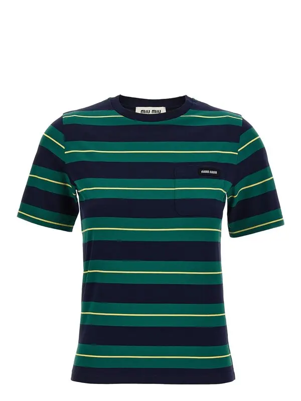 Miu Miu Striped Crewneck T-shirt - No