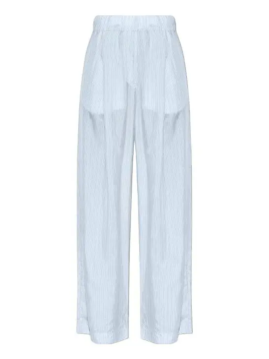 Dries Van Noten Striped Straight-leg Trousers - Light Blue