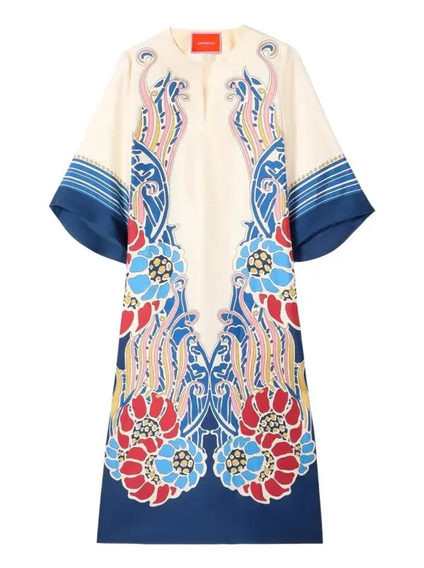 La DoubleJ Floral Print Kaftan Beachwear - Multicolor
